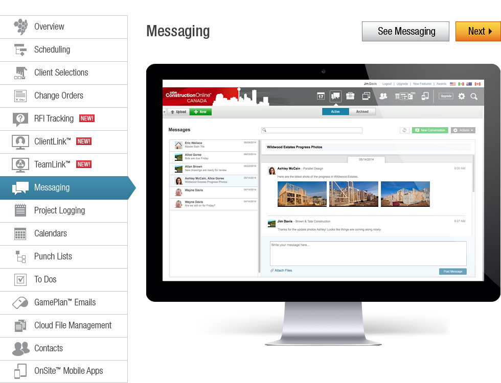 UDA ConstructionOnline™ Canada - Construction Messaging - Tour of Features
